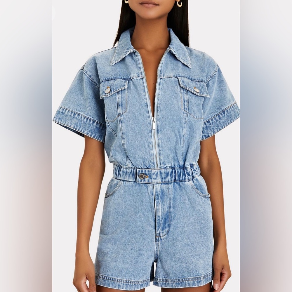 We Wore What // Flight Denim Full Zip Elastic Waist R… - Gem